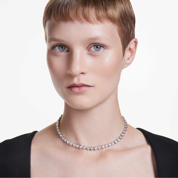Swarovski | Jewelry | Swarovski Imber Tennis Necklaceround Cut White ...